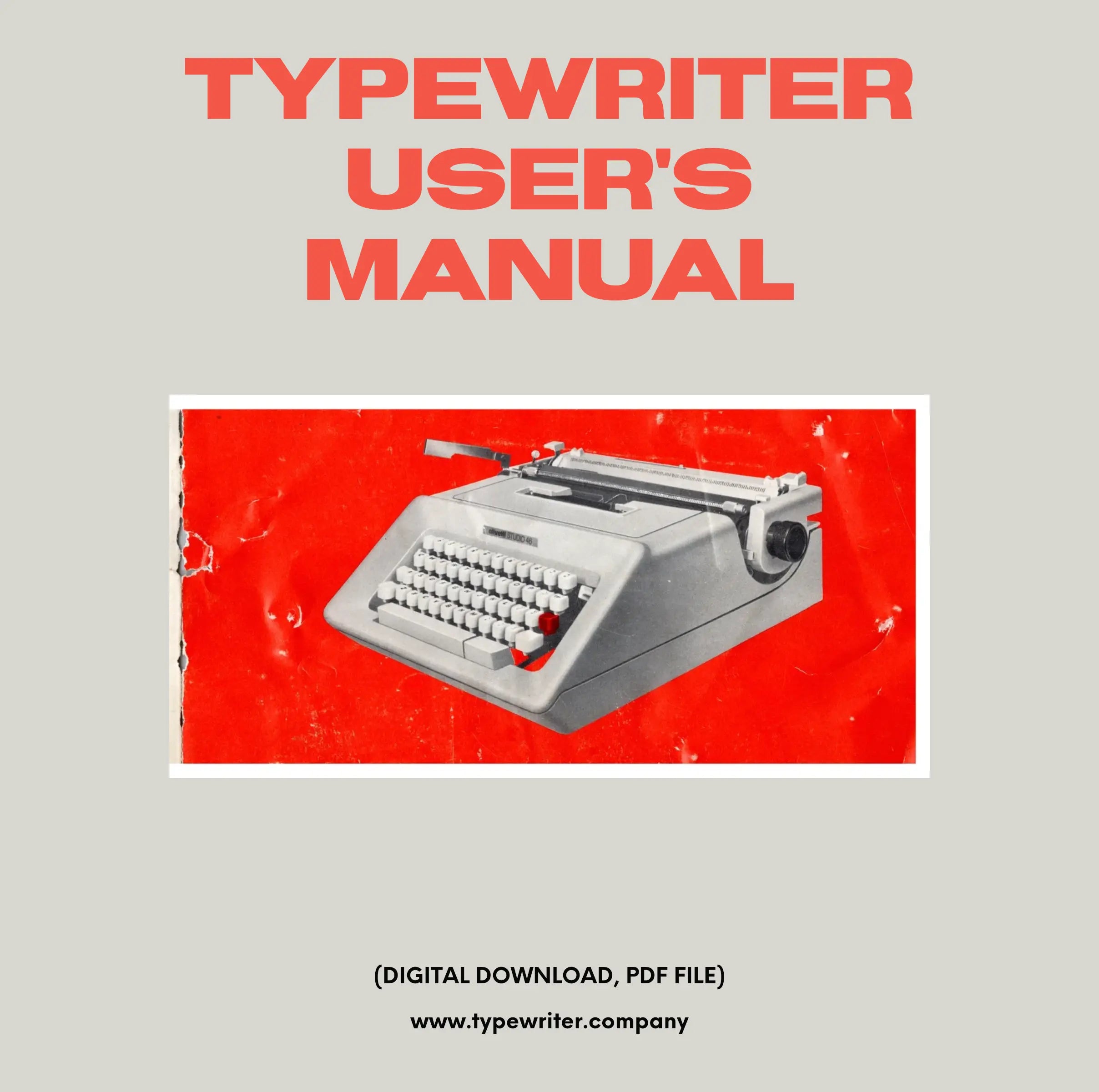 Instruction Manual for Vintage Typewriter Olivetti Studio 46, PDF in – ElGranero Typewriter.Company