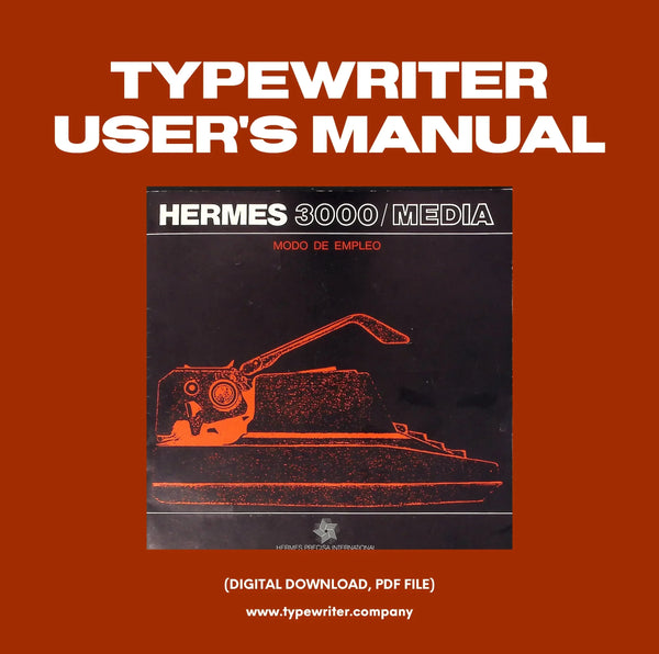 Typewriter Instruction Manual, for User/Owner - Hermes 3000 / Media in Spanish, Instant download ...