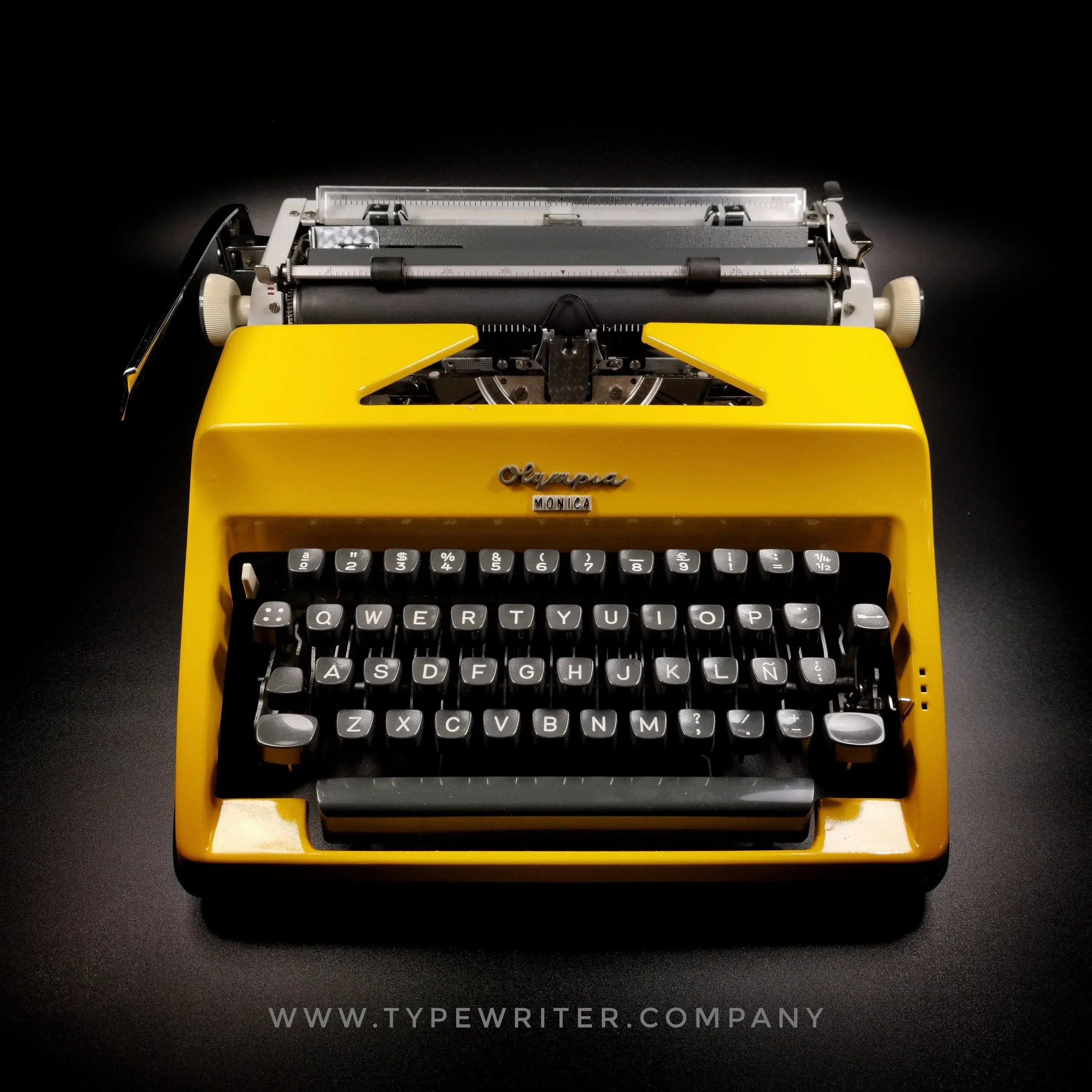 Olympia SM Glossy Yellow Vintage Manual Portable Typewriter ...